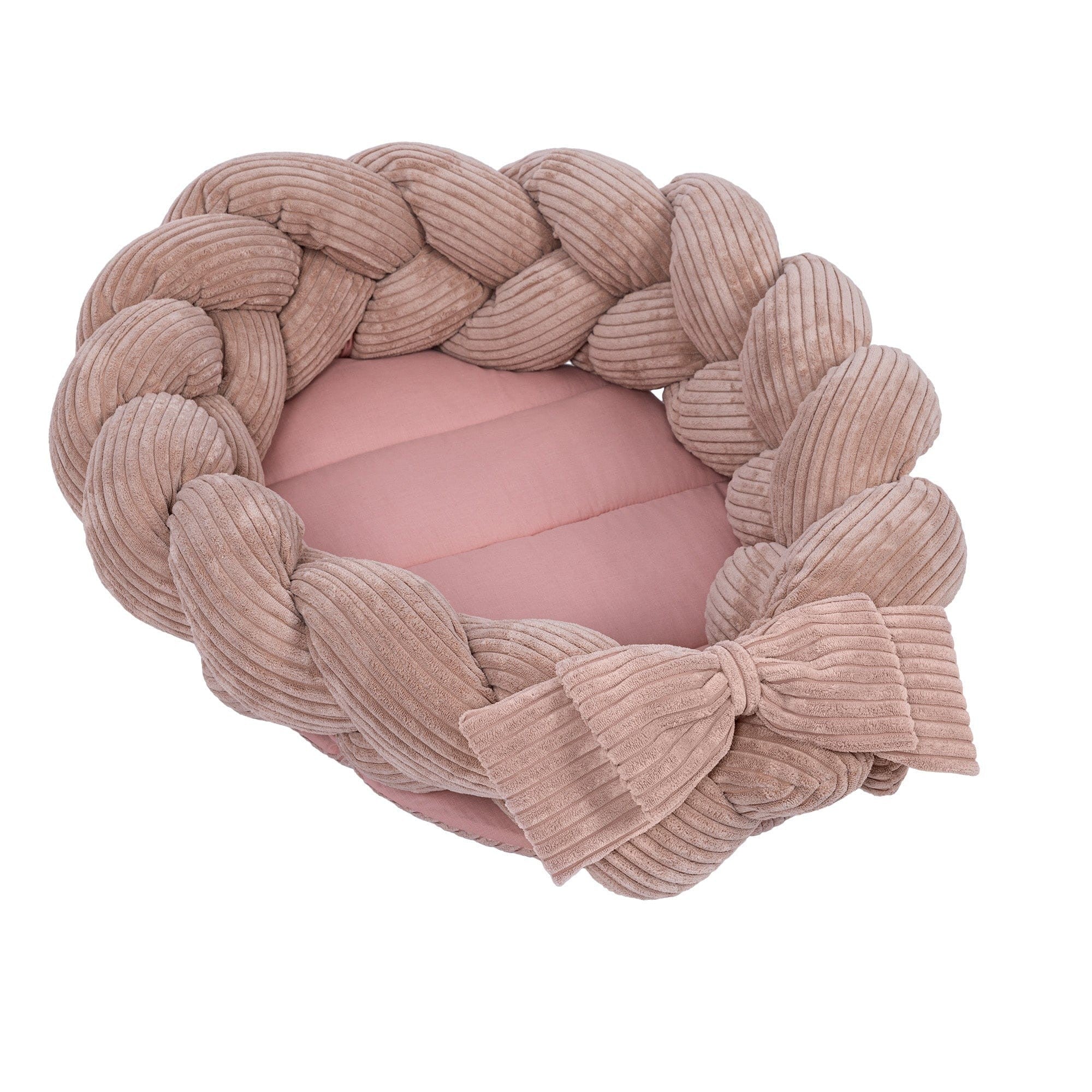 Baby Nest With Braided Bumper - Powder Pink – Cocozi